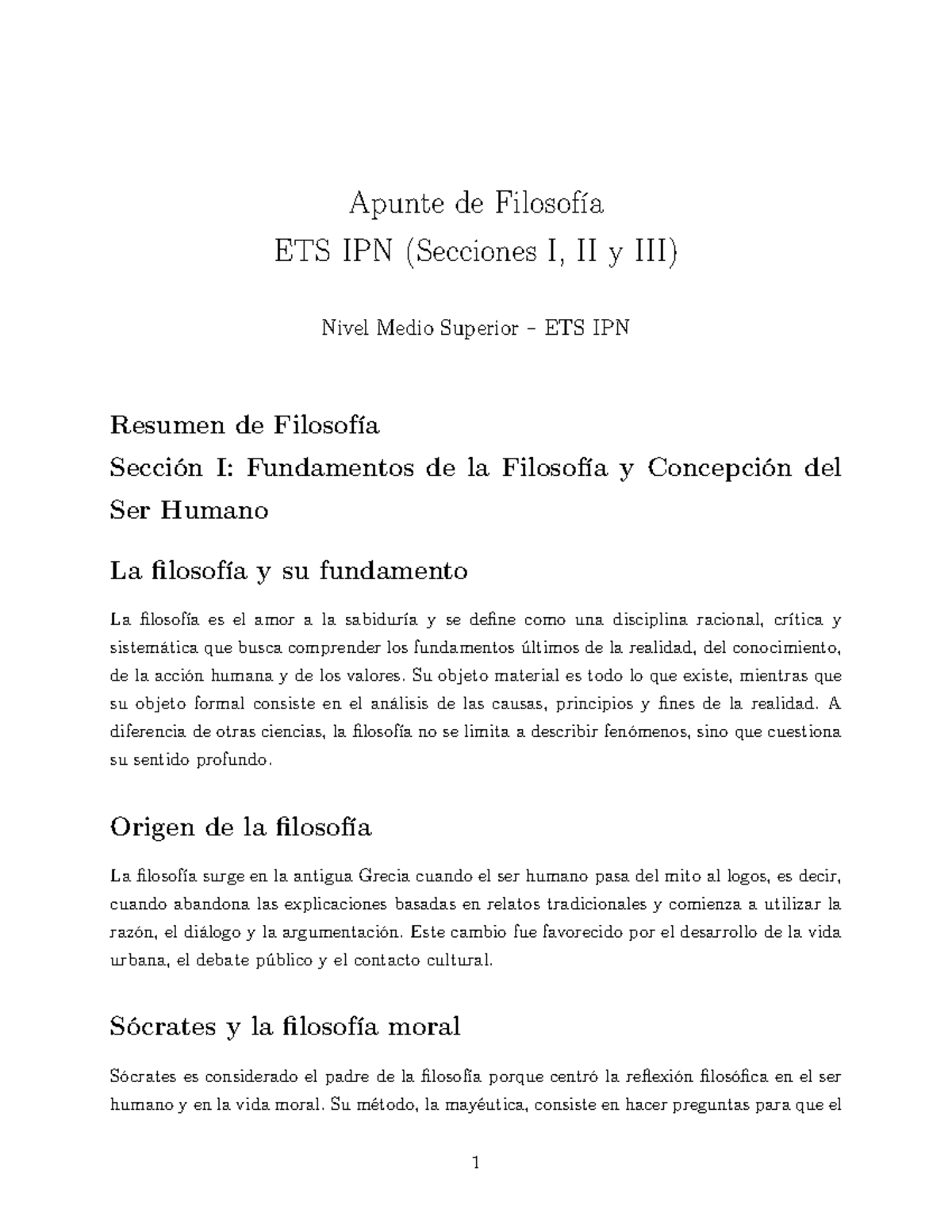 Apunte de Filosofía ETS IPN: Fundamentos y Ética - Studocu