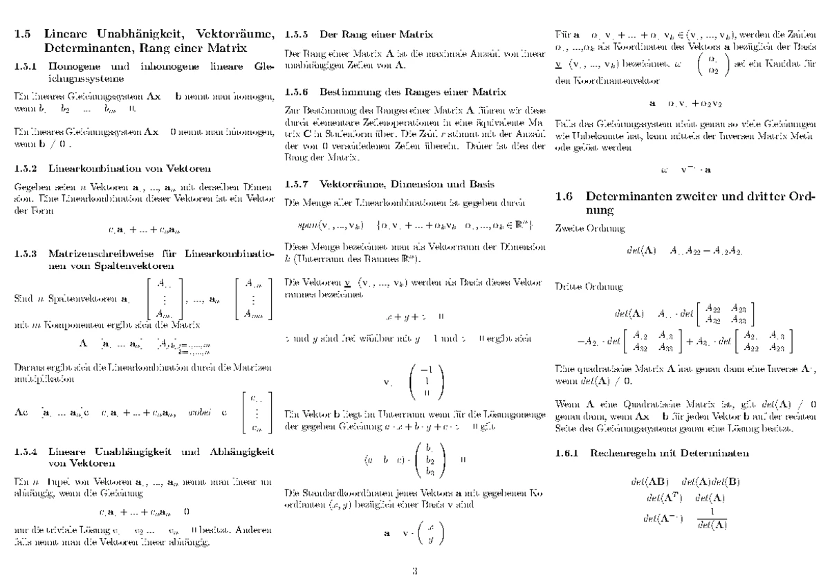 Cheat Sheet page 2 - asdfasdf - 1.2 Eigenschaften des Kreuzproduktes ...