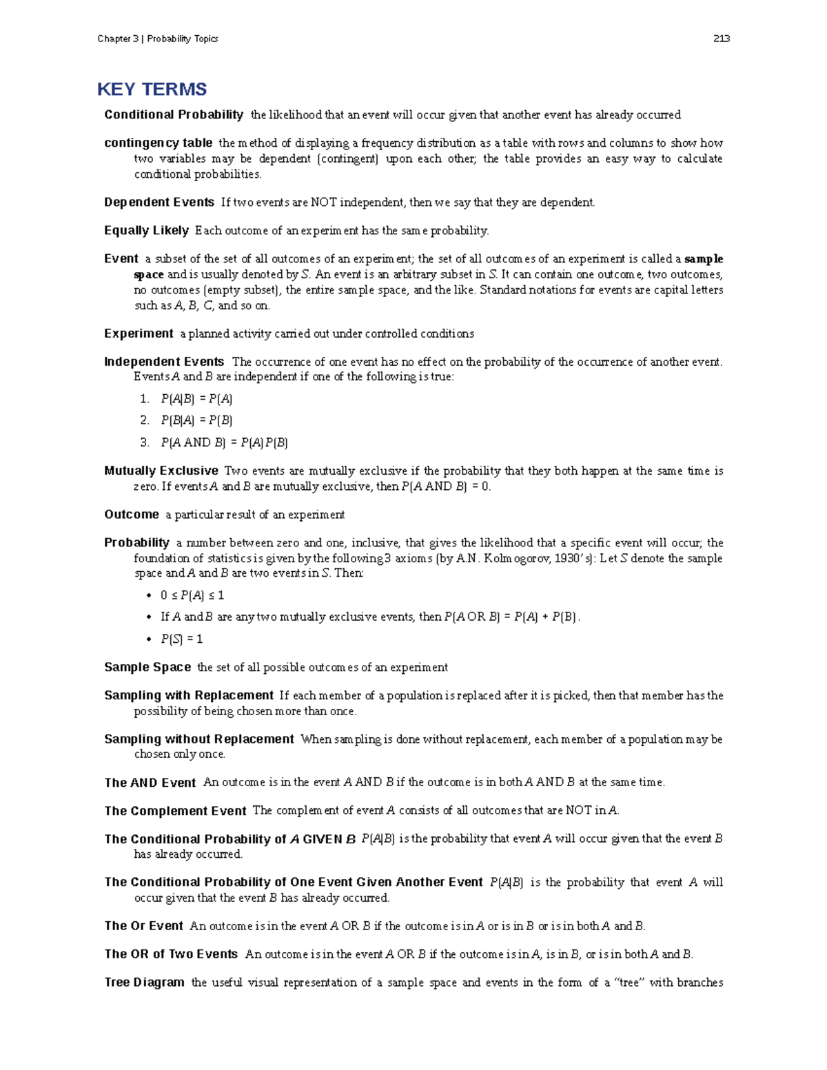 Chapter 3: Key Terms in Probability (STAT 213) - Studocu