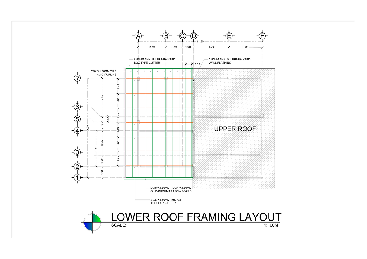 Lower-ROOF- Framing- Layout - 1 2 3 4 7 5 6 A B C D E F 9. 11. 1. 1. 3 ...