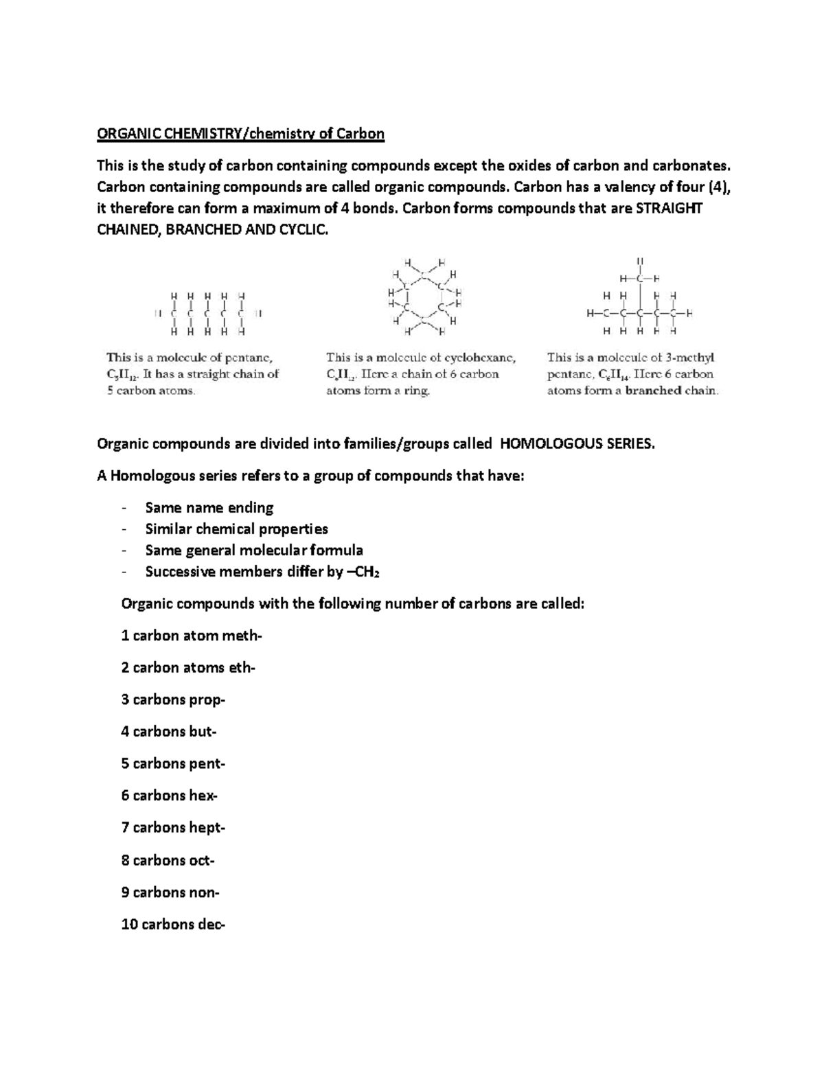 Organic Chemistry 2026: Study of Carbon Compounds and Reactions - Studocu