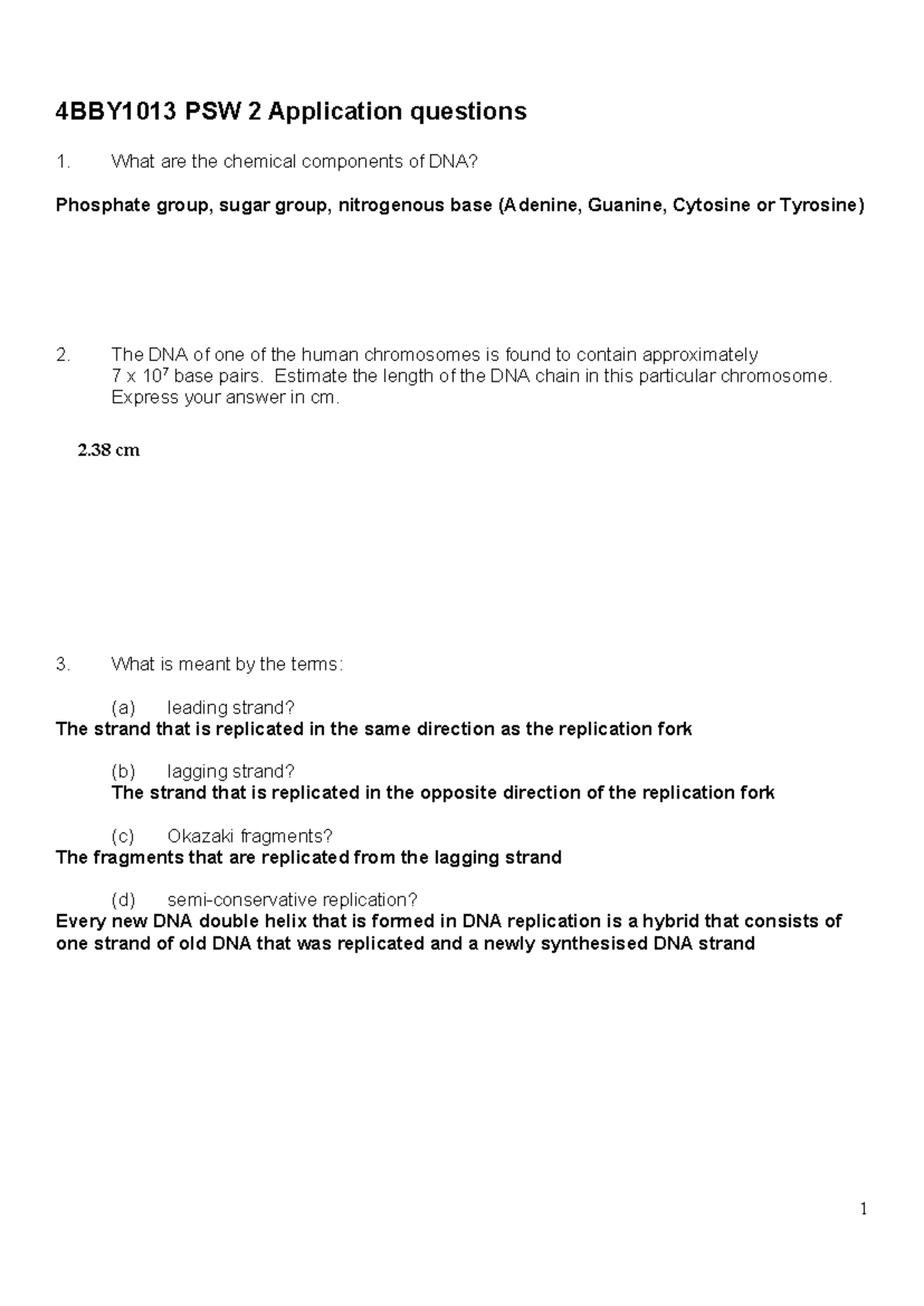 4BBY1013 PSW2 DNA-protein synth application questions - 4BBY1013 PSW 2 ...
