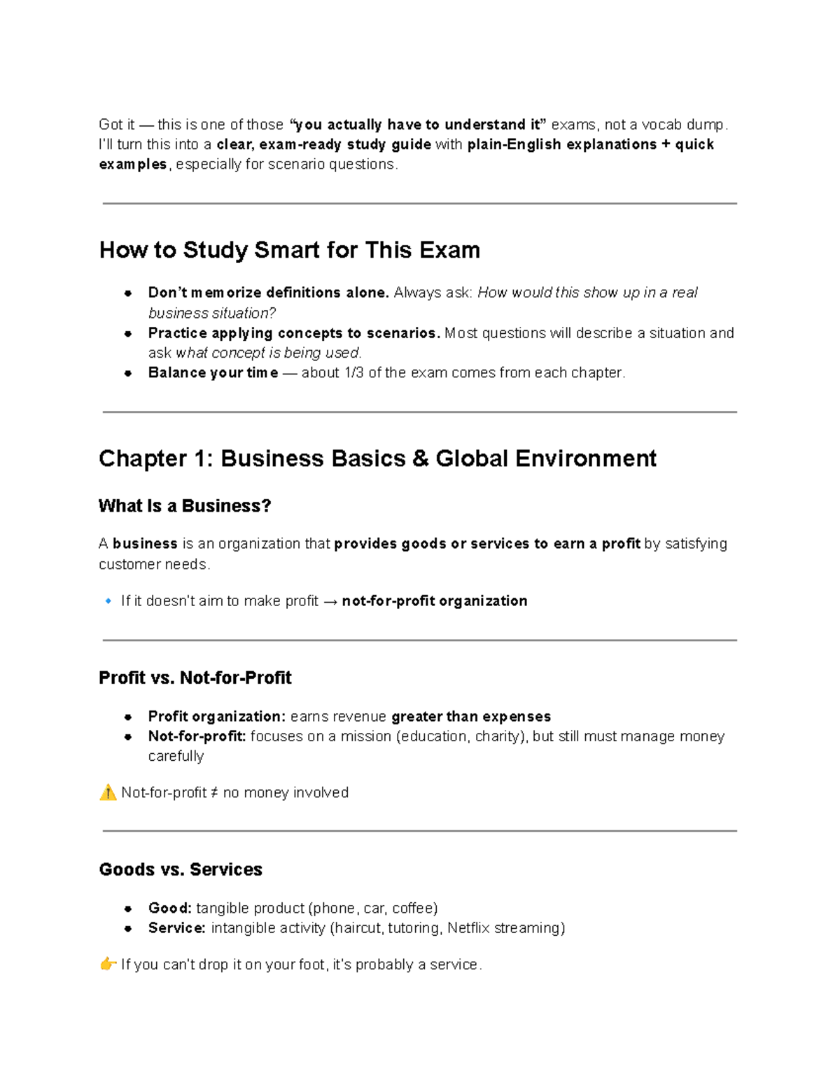 BUS 101: Study Guide for Understanding Business Concepts and Exam Prep ...