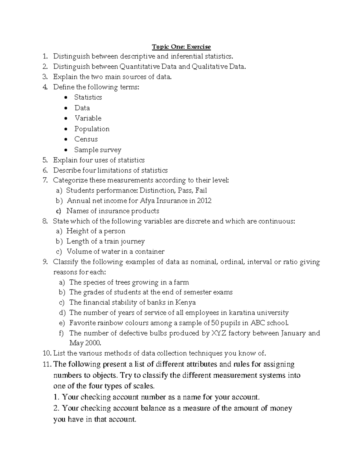 Statistics 101: Exercise on Descriptive & Inferential Stats - Studocu