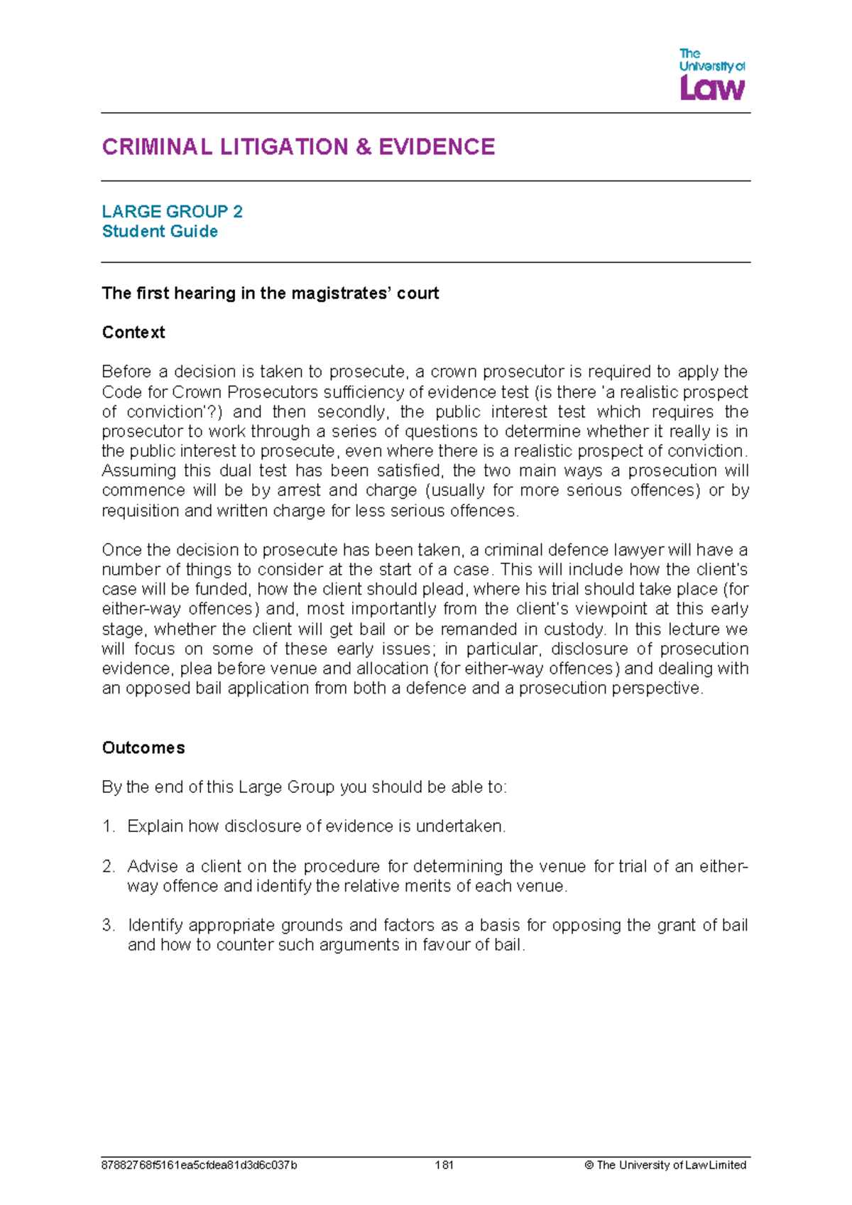 CRIM 101: Student Guide for Criminal Litigation & Evidence - Large ...