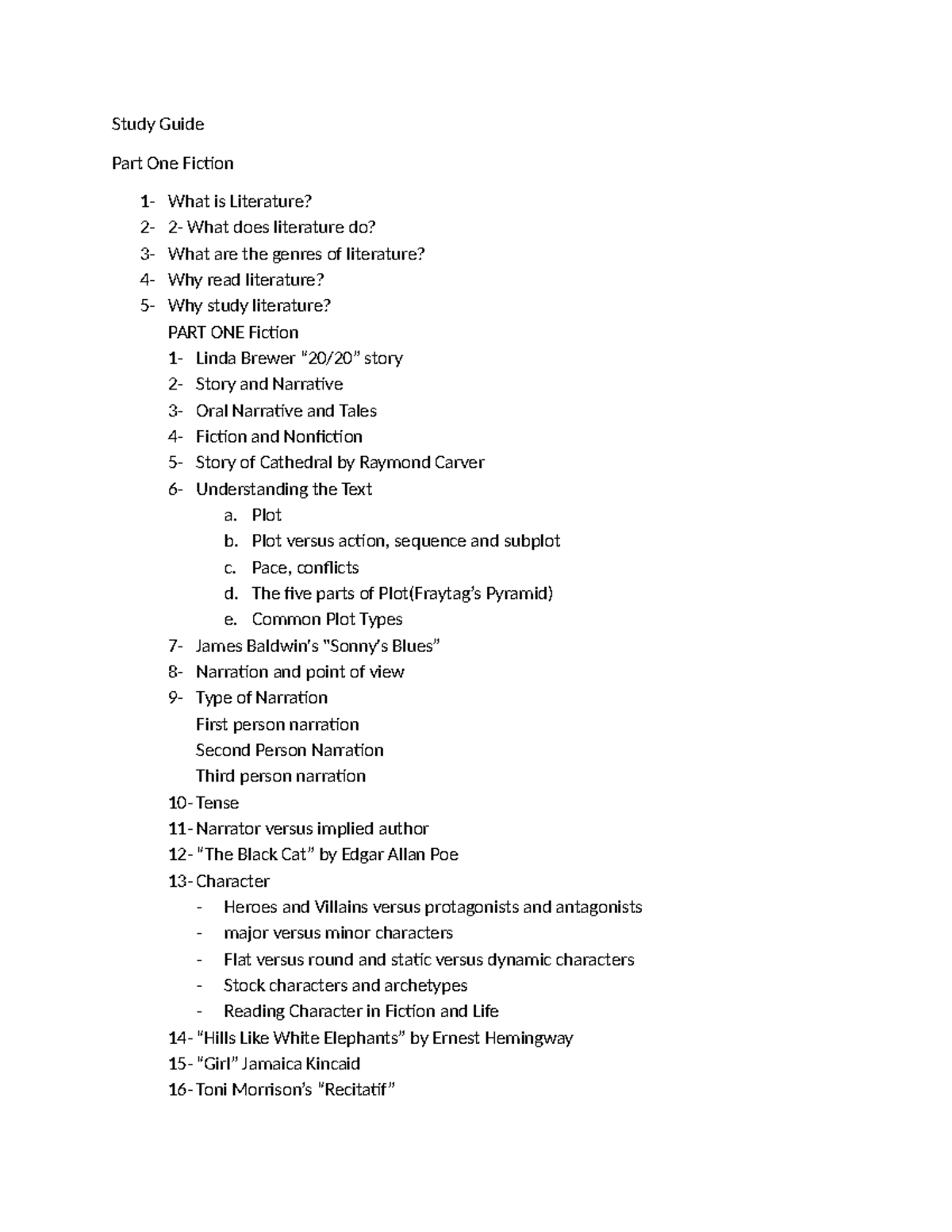 Final Project - Assessment on Literature Genres and Analysis (ENG 101 ...