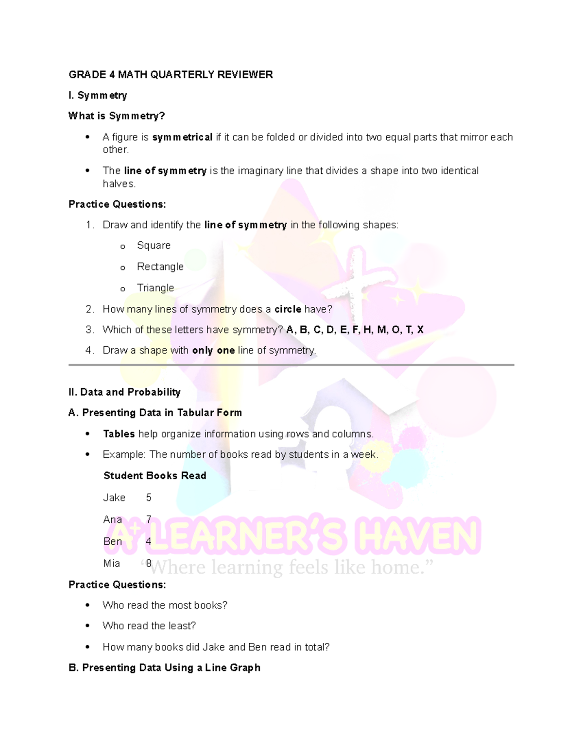 Grade 4 MATH Quarterly Reviewer - GRADE 4 MATH QUARTERLY REVIEWER I ...
