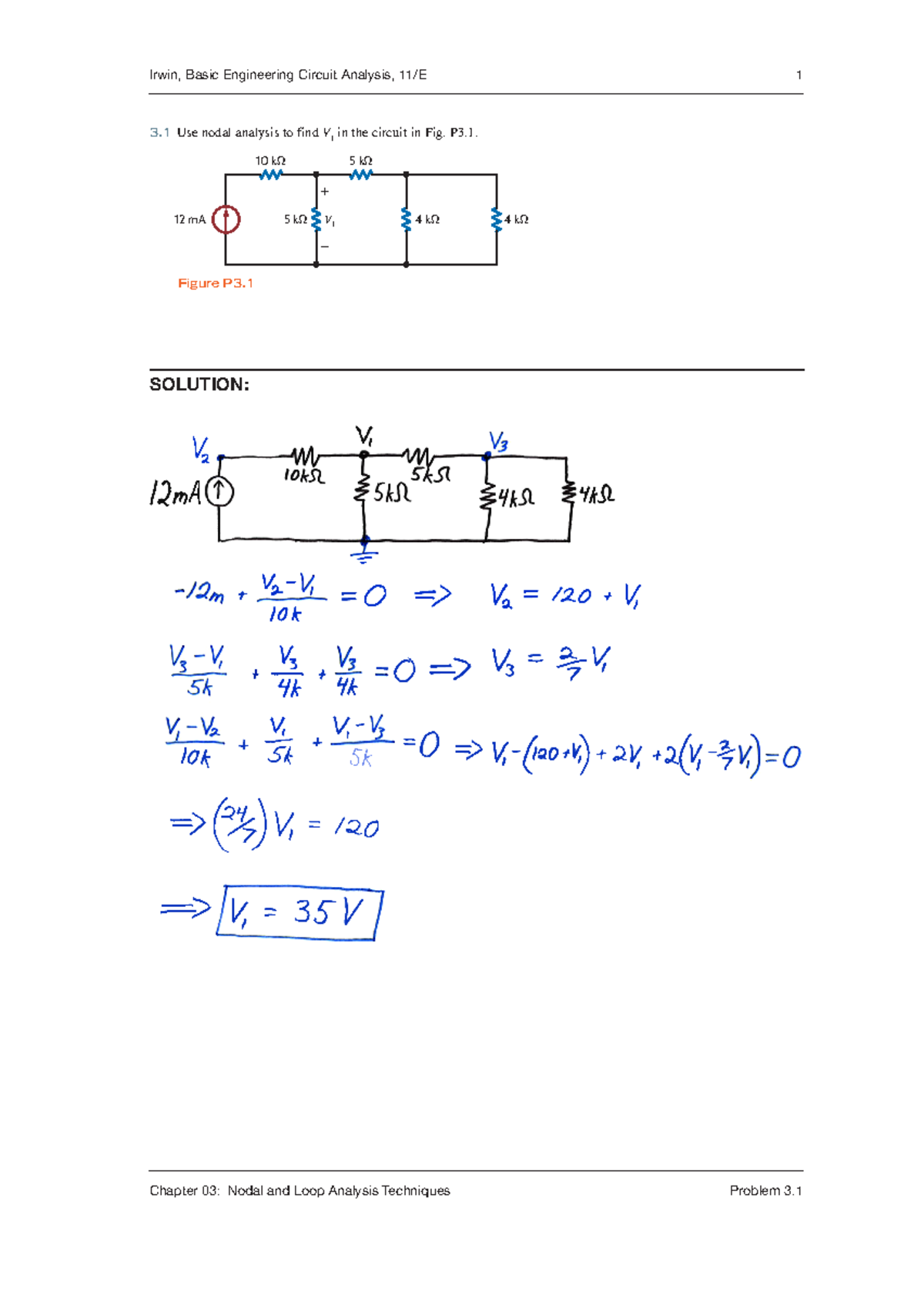 Ch 3 Solution Lecture Notes 3 Solution 3 Use Nodal Analysis To