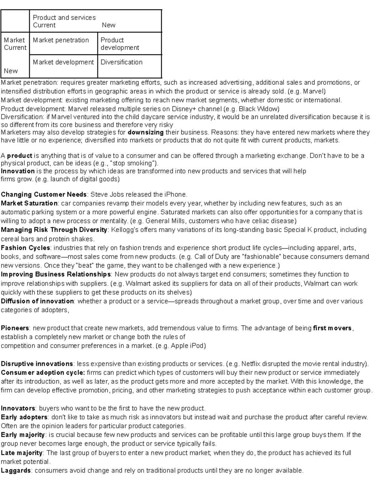 Comm 296 final notes - Summary Introduction To Marketing - Product and ...