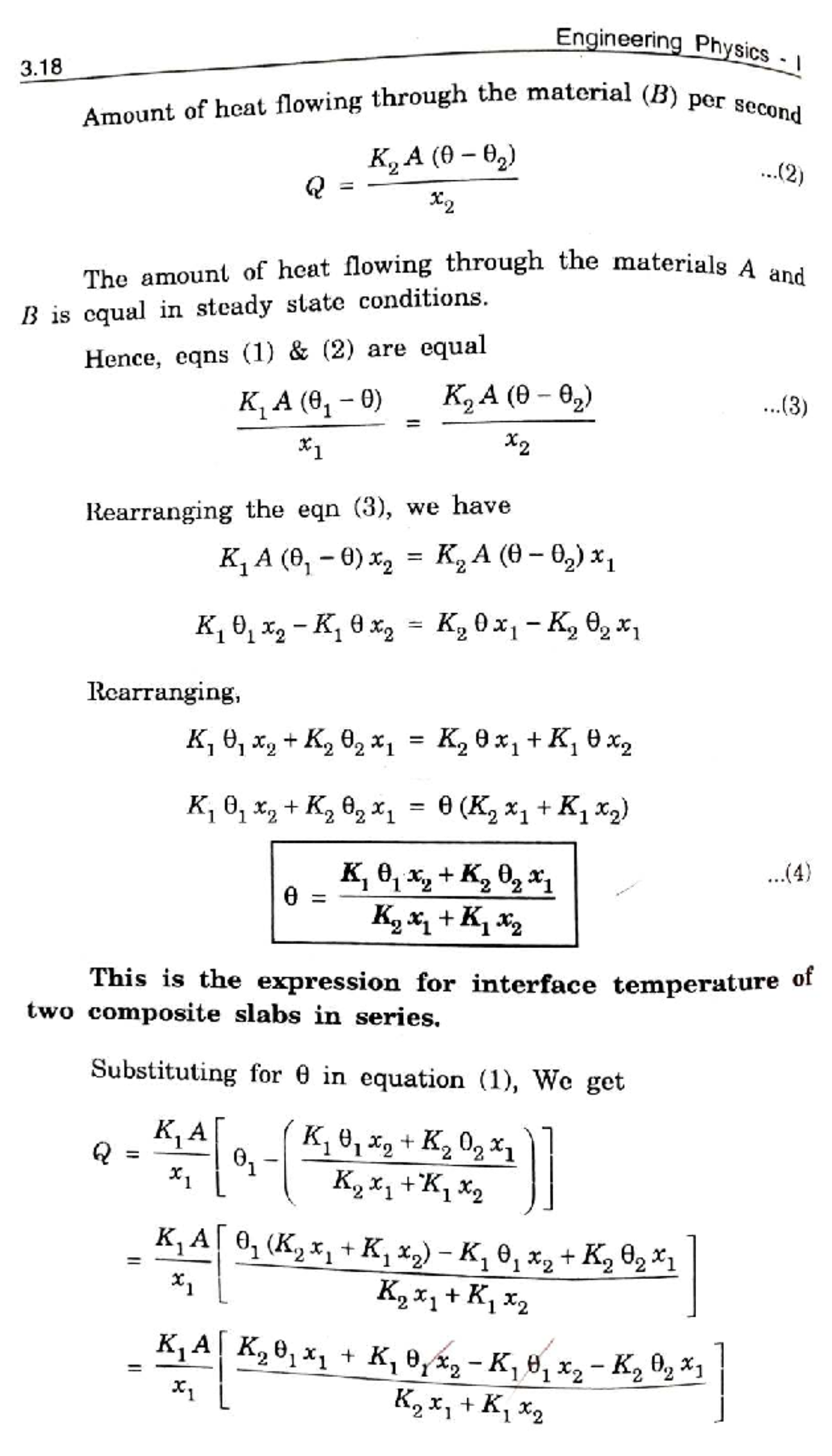Thermal Physics - K, A: Heat Flow in Composite Slabs and Conductivity ...