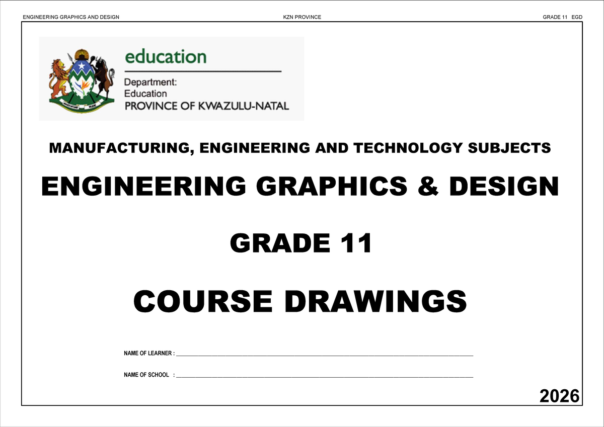 Grade 11 EGD Term 1 Assessment 2026: Mechanical Assembly & Isometric ...