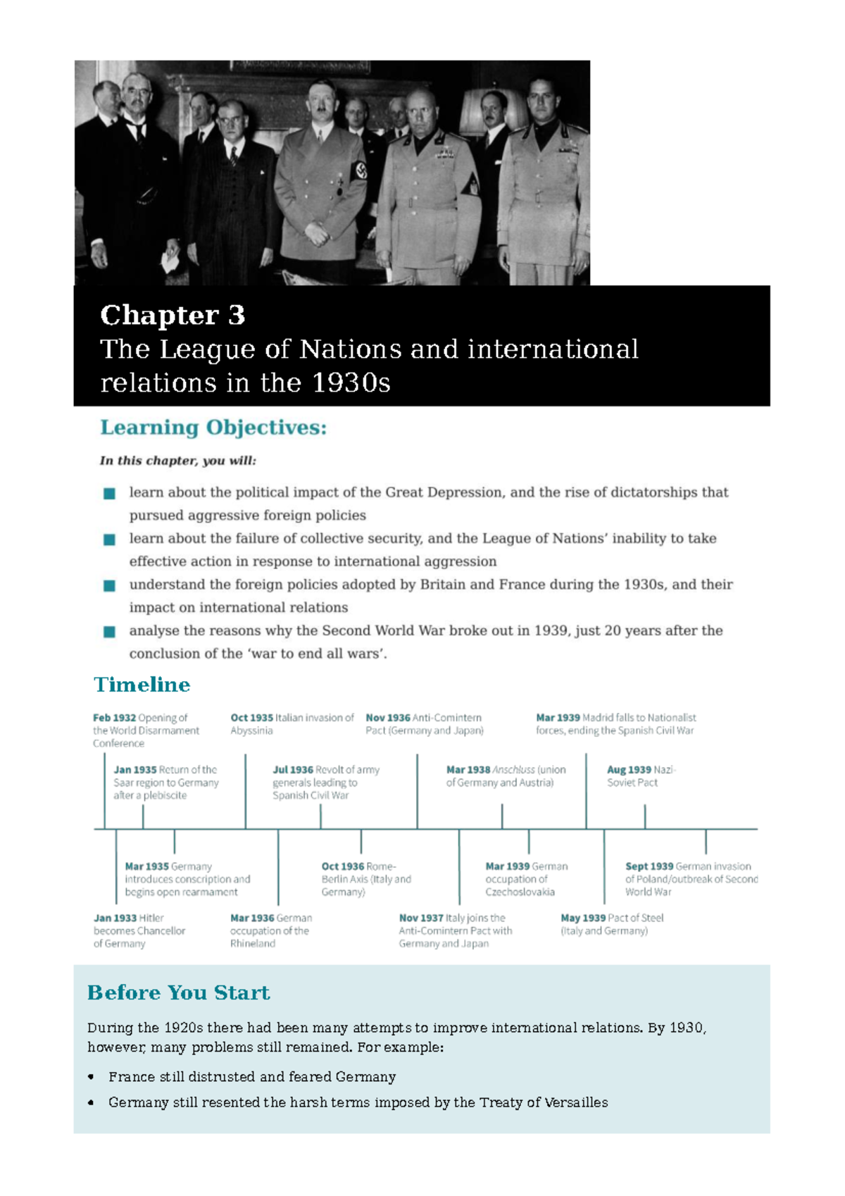 **HIST 203: Chapter 3 - The League of Nations and 1930s Extremism ...