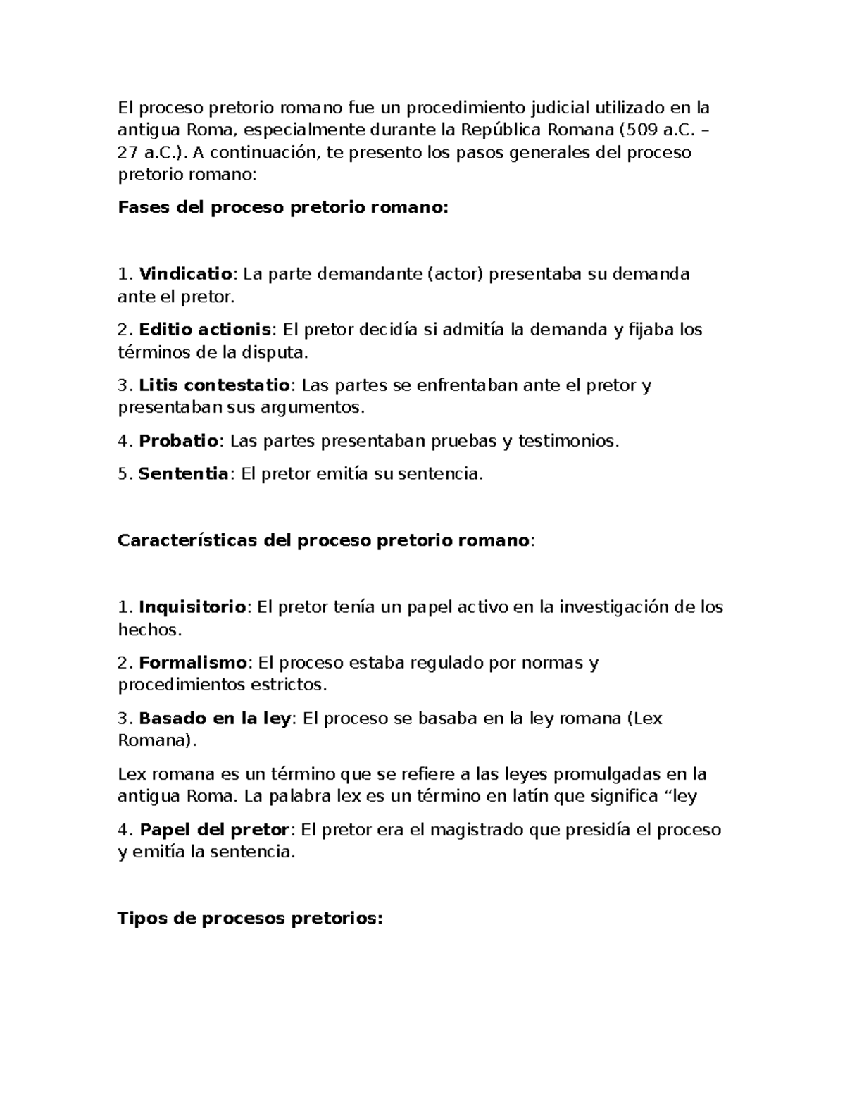 Proceso Pretorio - El proceso pretorio romano fue un procedimiento ...
