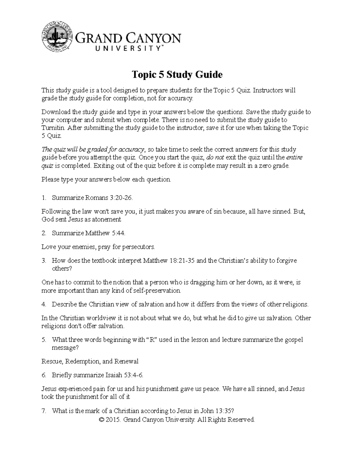 T5 Study Guide - Topic 5 Study Guide This study guide is a tool ...