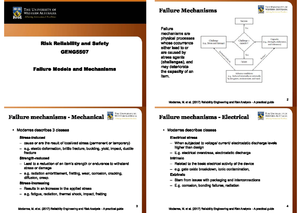 GENG5507 Failure Models and Mechanisms: Understanding Stress and ...