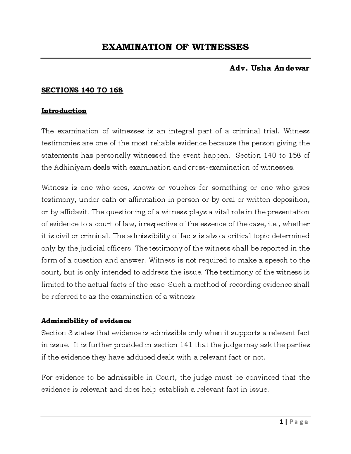 BSA 789124656 Examination of Witnesses: Key Sections 140-168 Explained ...