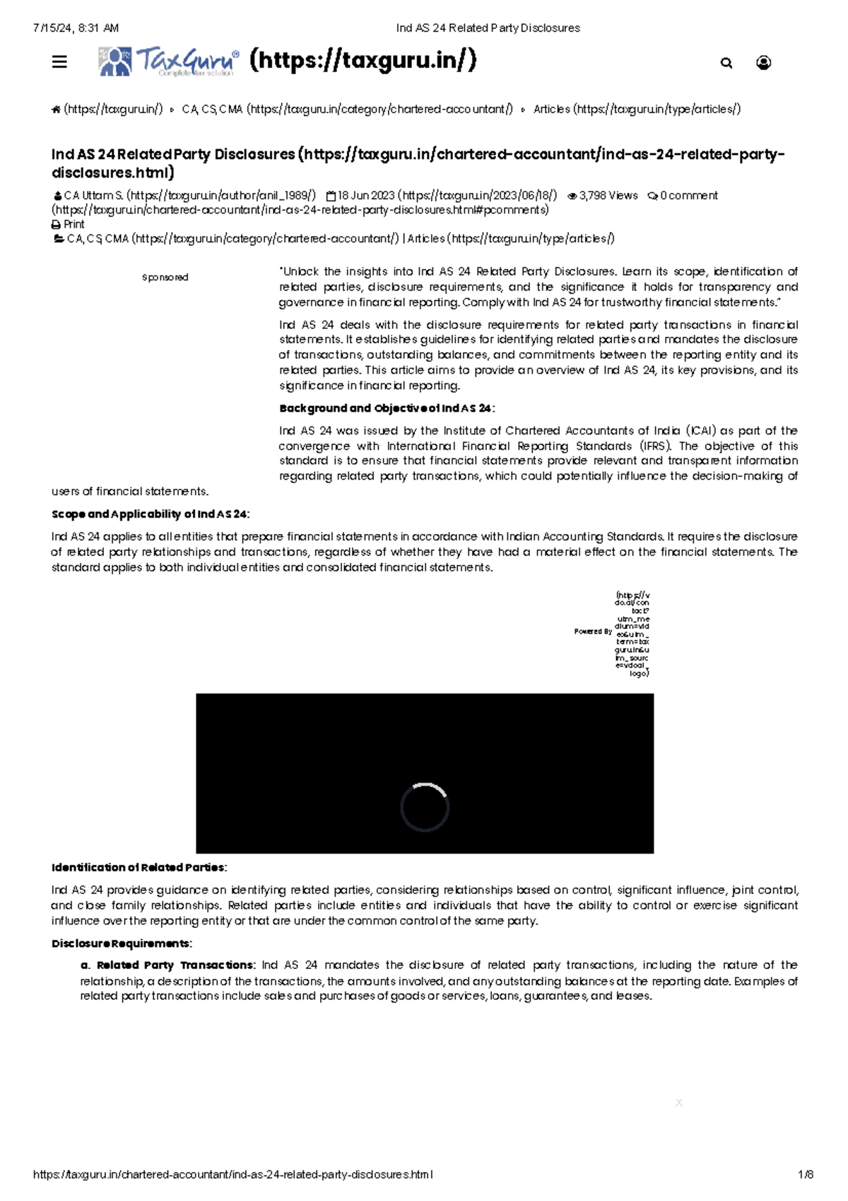 Ind AS 24: Comprehensive Guide to Related Party Disclosures - Studocu