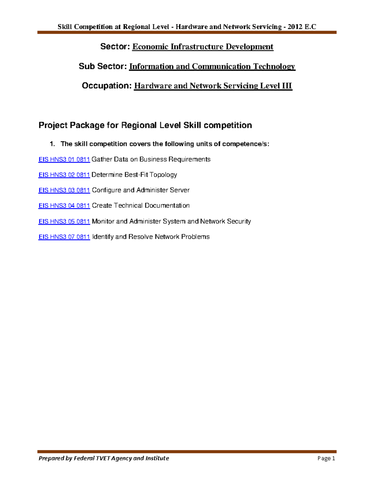 Competitor Package at Reginal level - Sector: Economic Infrastructure ...