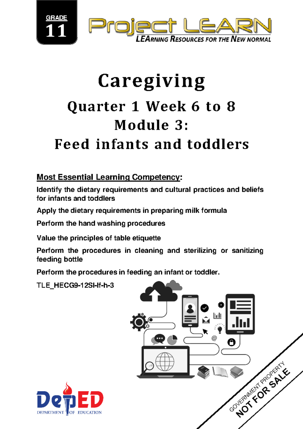 TVL Caregiving GR11 Q1 Wk6-8 Module 3: Feeding Infants & Toddlers - Studocu