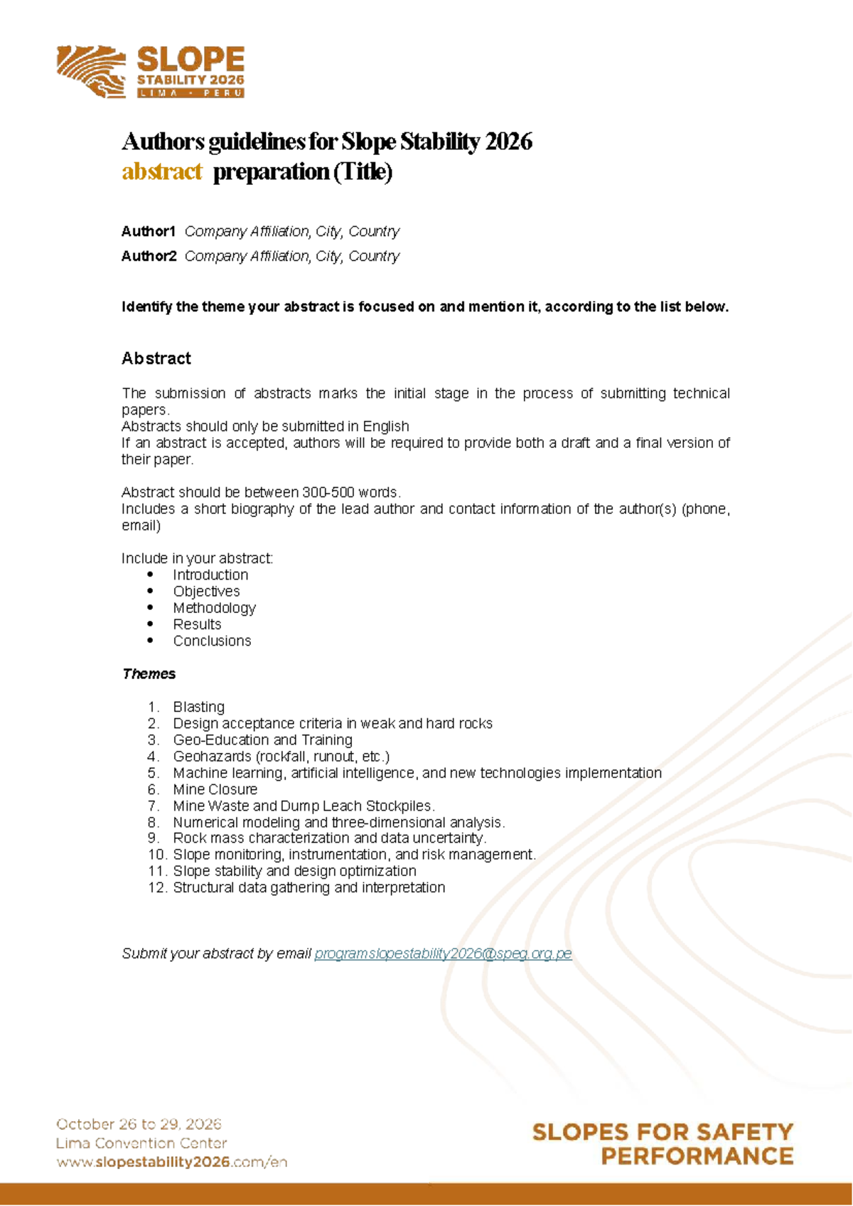 Slope Stability 2026: Abstract Preparation Guidelines - Studocu