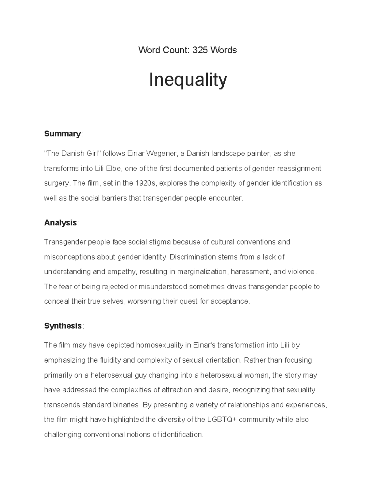 Paras-Case Analysis - Lecture on Gender Identity and Transformation ...