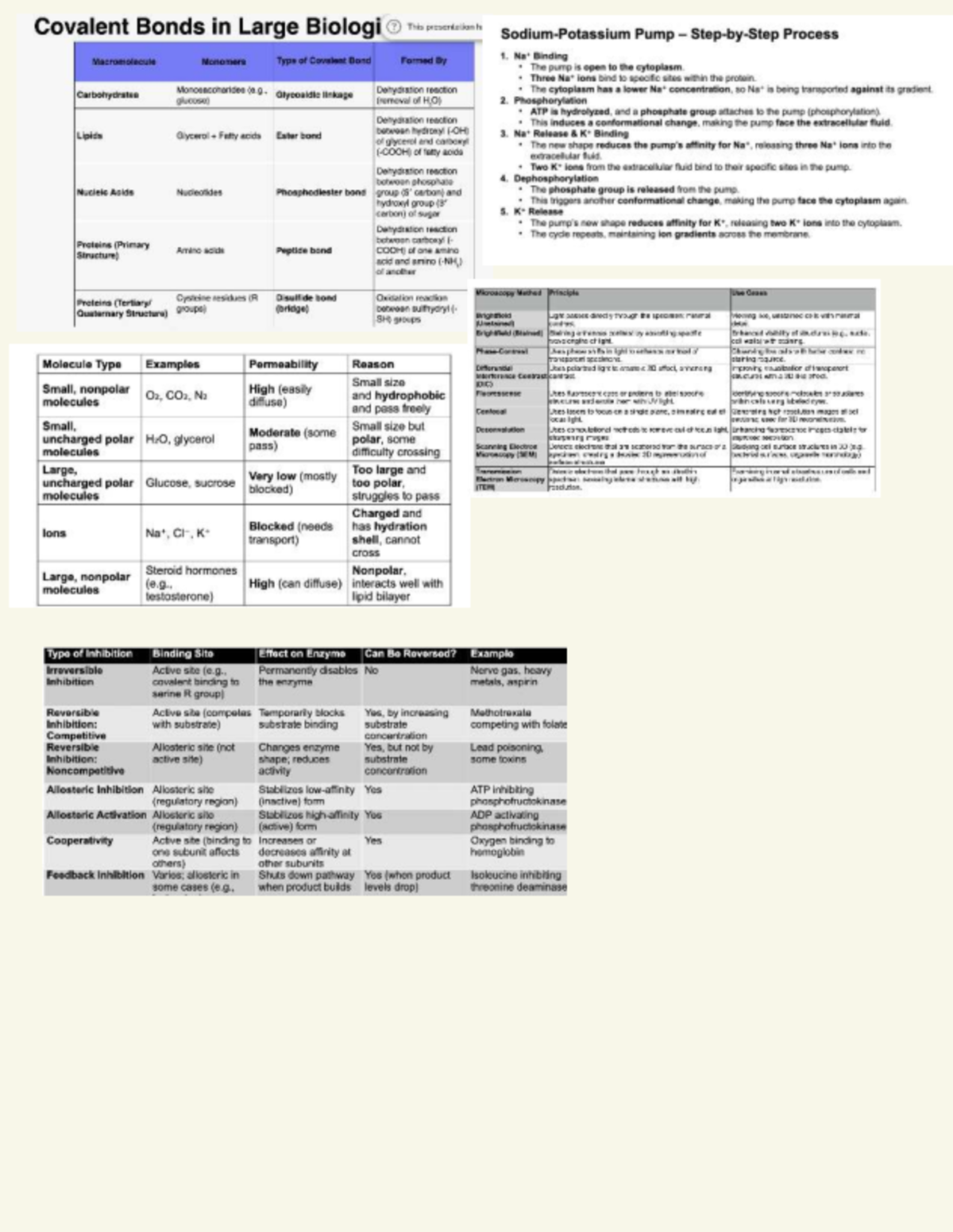 Bio 1: Important Charts on Covalent Bonds and Macromolecules - Studocu