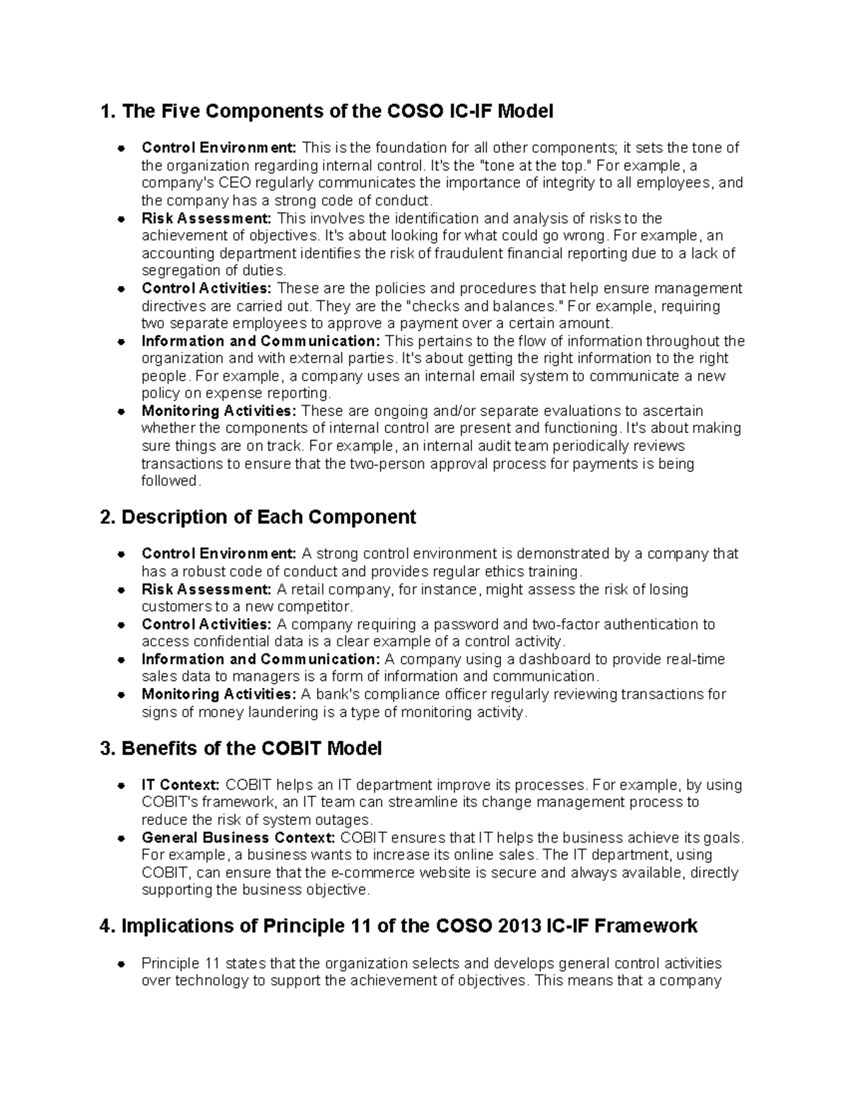 C5 Final Exam: Understanding the COSO Model and ISO Standards - Studocu