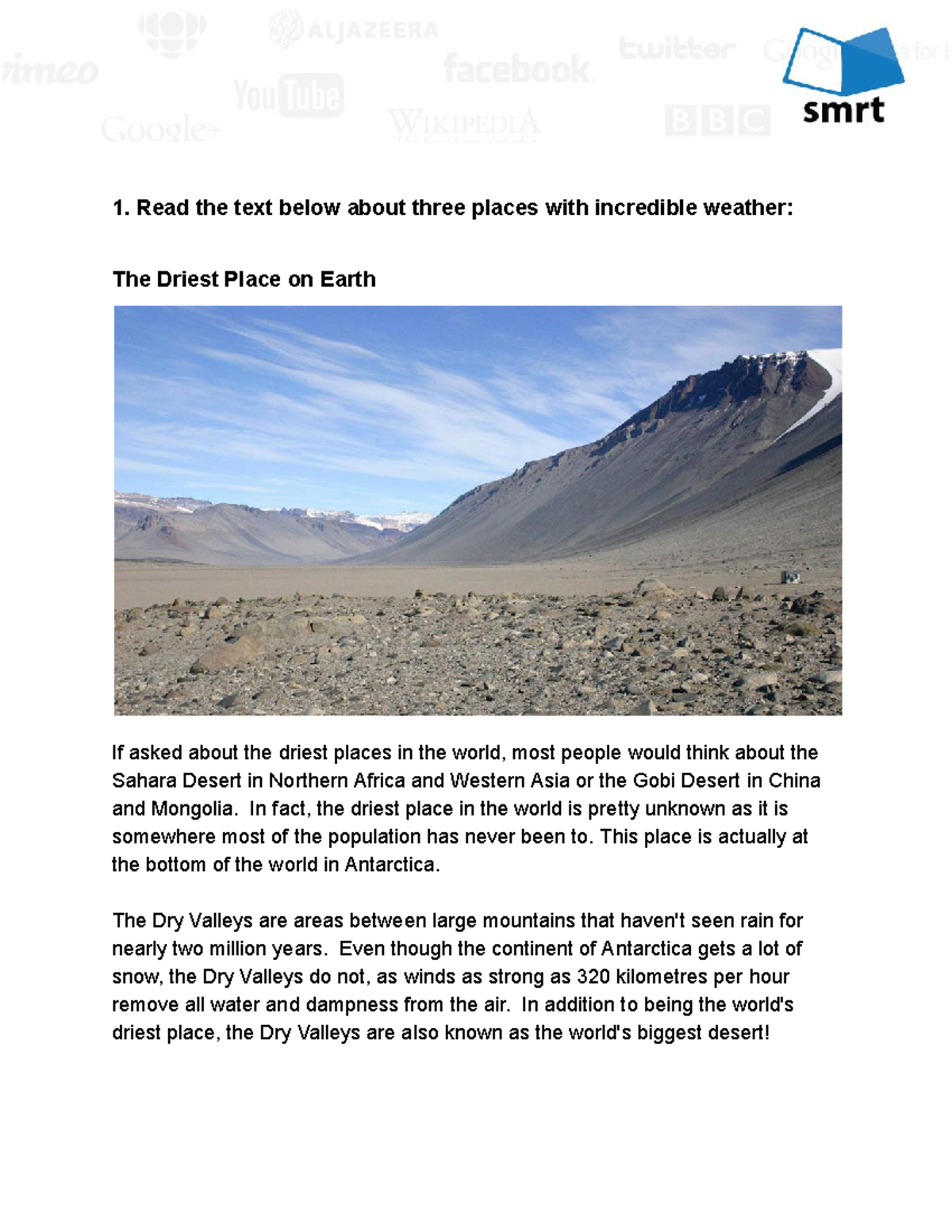 ENGL120 Reading 9-1: Incredible Weather and Unfinished Conditional Sentences - Studocu