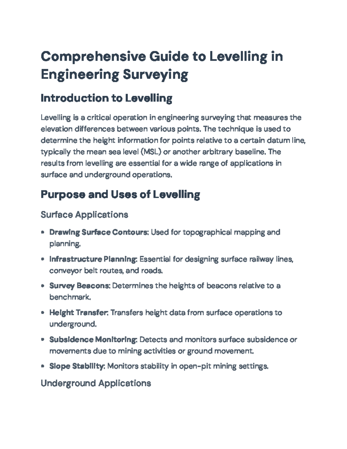 ENGR 101: Comprehensive Guide to Levelling in Engineering Surveying ...