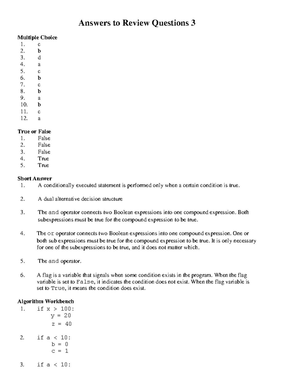 Programming Logic Review Questions: Concepts Explained (CS101) - Studocu