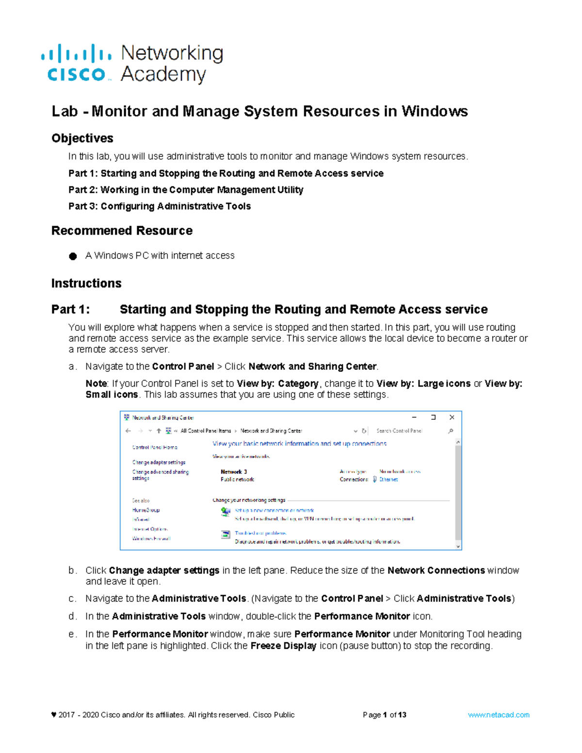 3.3.13 Lab: Monitoring & Managing Windows System Resources - Studocu