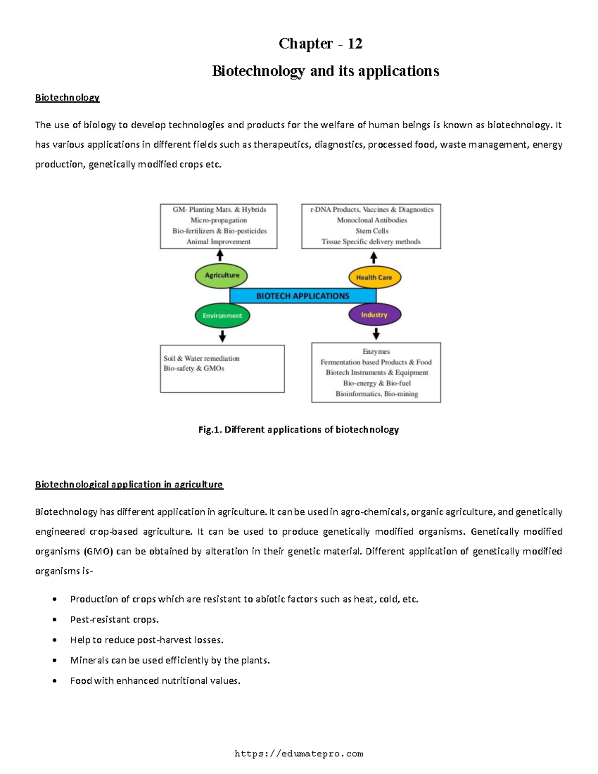 12. Biotechnology and its Applications - Biotechnology and its ...