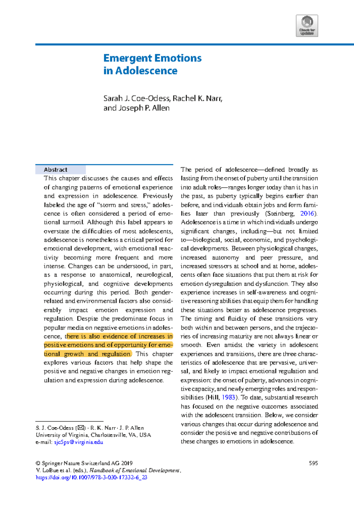 Emergent emotions in adolescence: Understanding emotional development ...