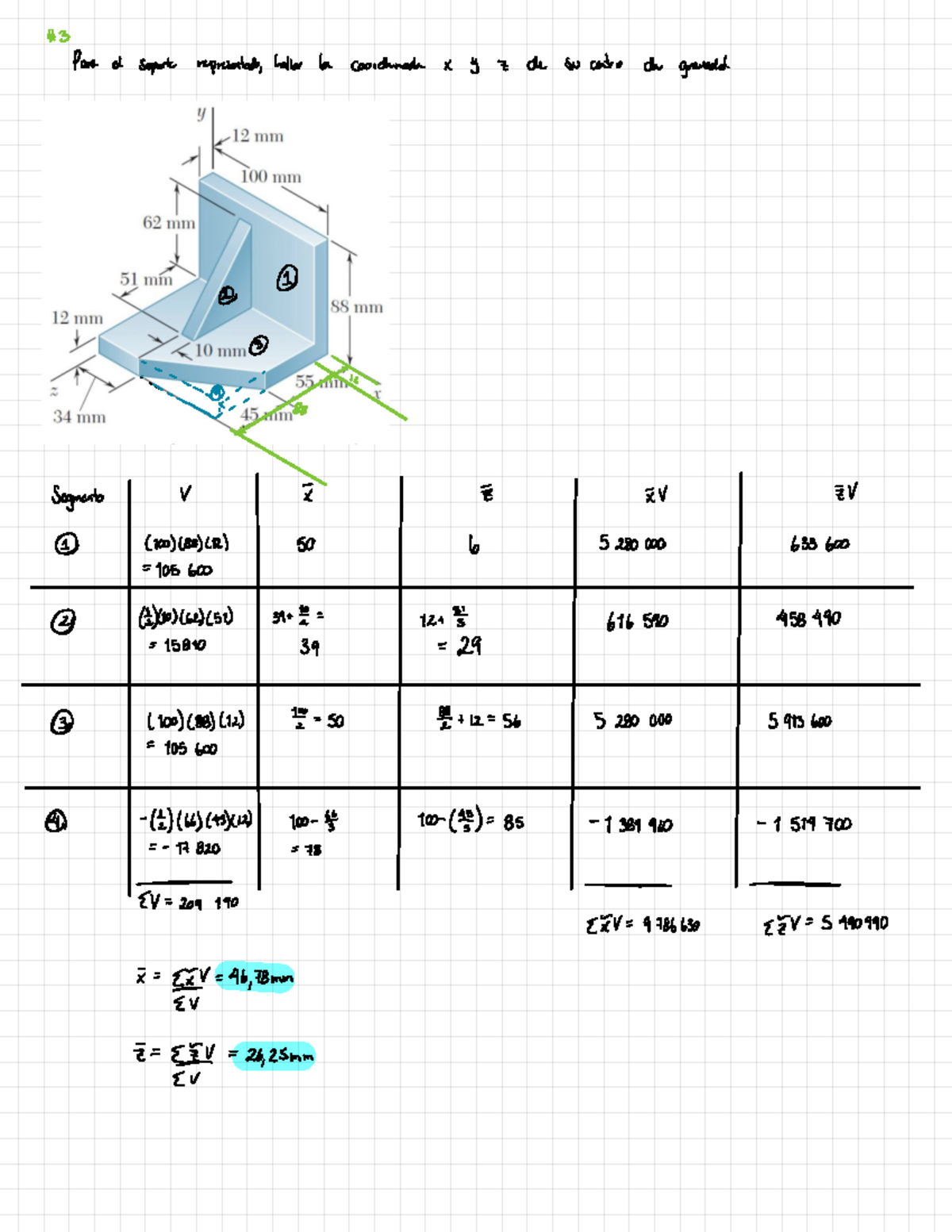 Ejercicio resuelto centroides 3 - # 3 Para el soporta representado , hallar la coordinada x y z ...