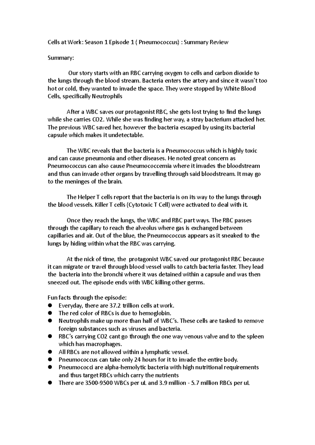 Cells at Work - Assignment - Cells at Work: Season 1 Episode 1 ...