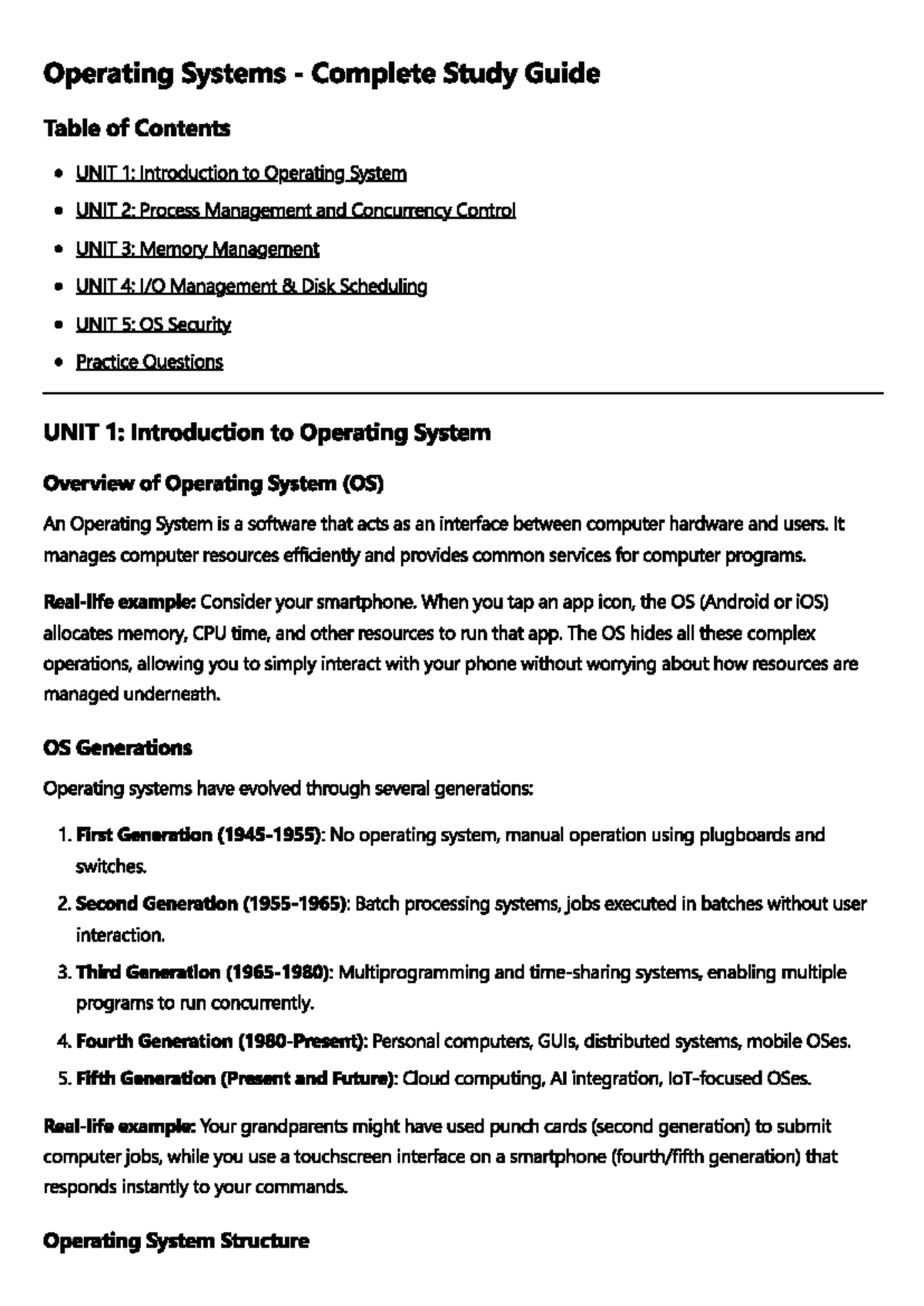 Operating Systems Complete Study Guide (OS 101) - Final Exam Notes ...