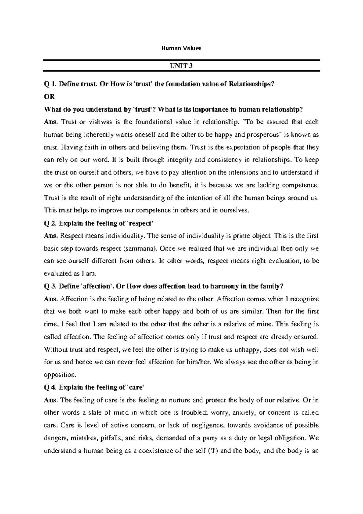 Human Values: Trust, Respect, Affection & Their Role in Relationships ...