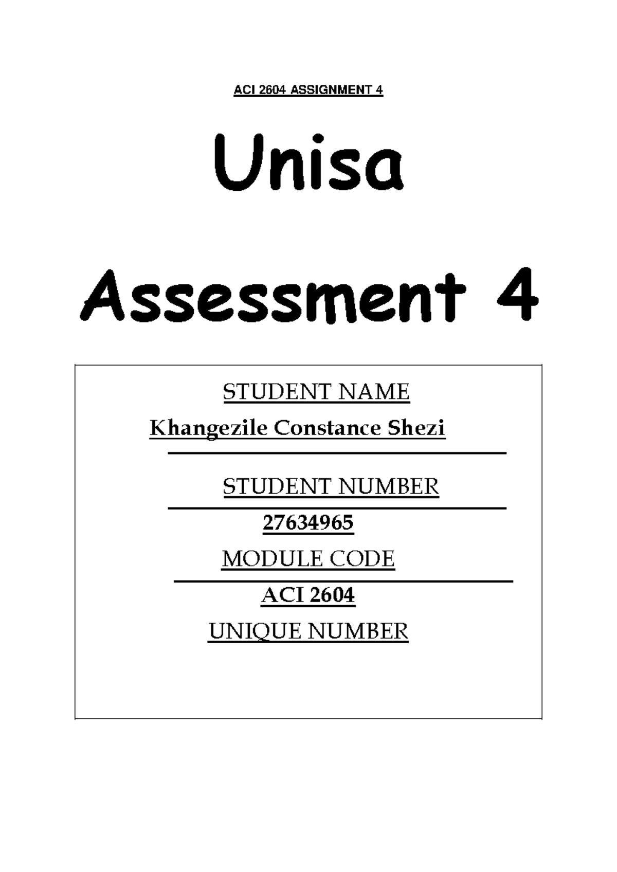 ACI 2604 Assignment 4: Understanding Measurement Concepts in IP ...