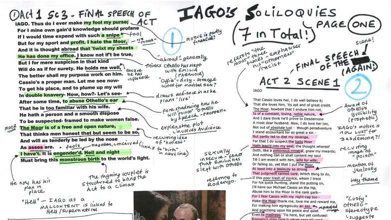 Othello Iago's Soliloquies Analysis (DAct 1 SC3) - Studocu