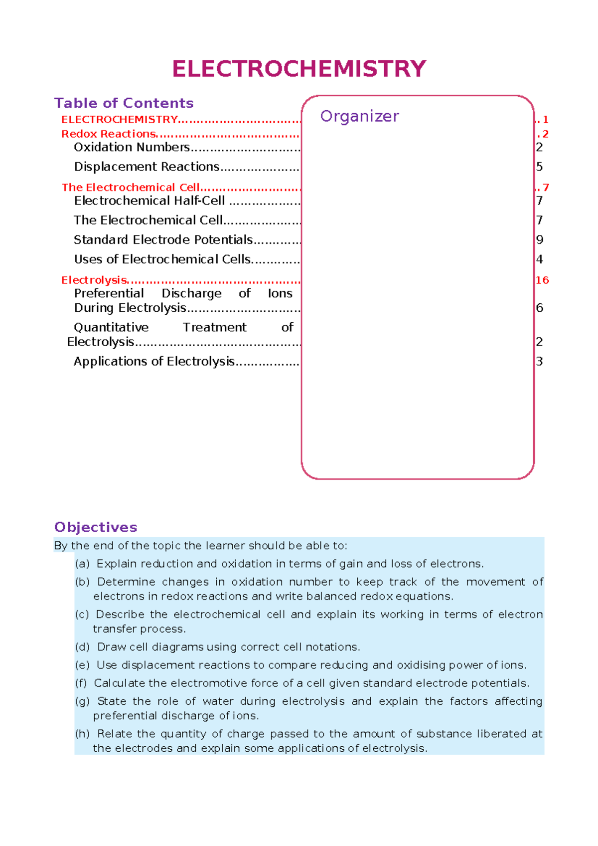 4.4 Electrochemistry: Understanding Redox Reactions and Cells - Studocu