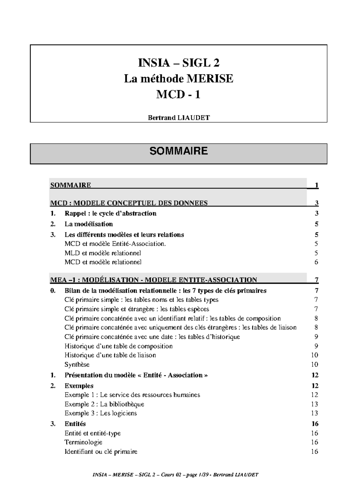 MERISE MCD Modélisation des Données et Méthodes d'Analyse - Studocu