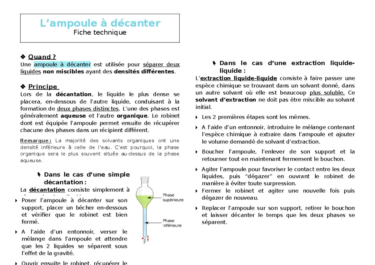 Méthode de Filtration sur Büchner en Chimie: Guide Pratique - Studocu