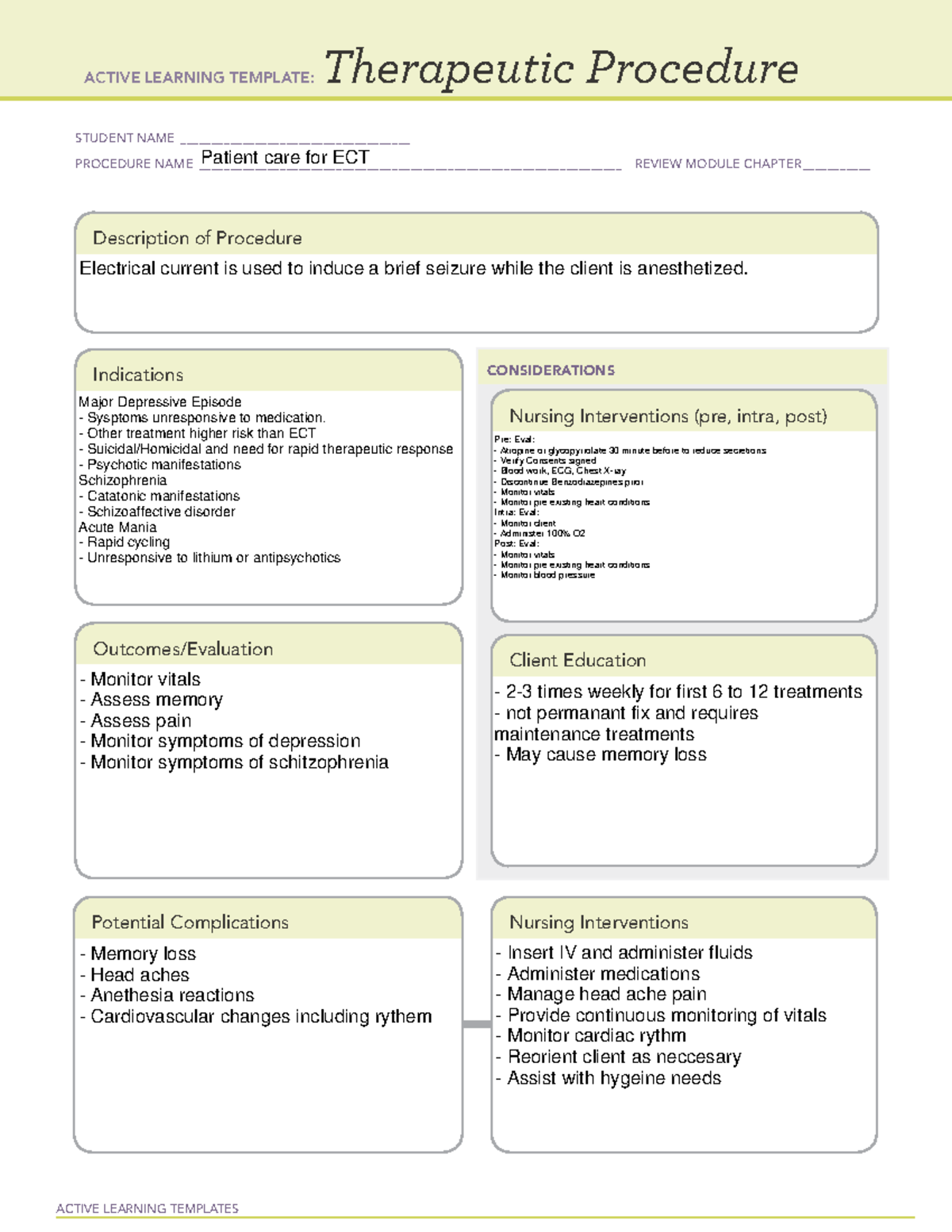 Therapeutic Procedure Electroconvulsive Therapy - ACTIVE LEARNING ...