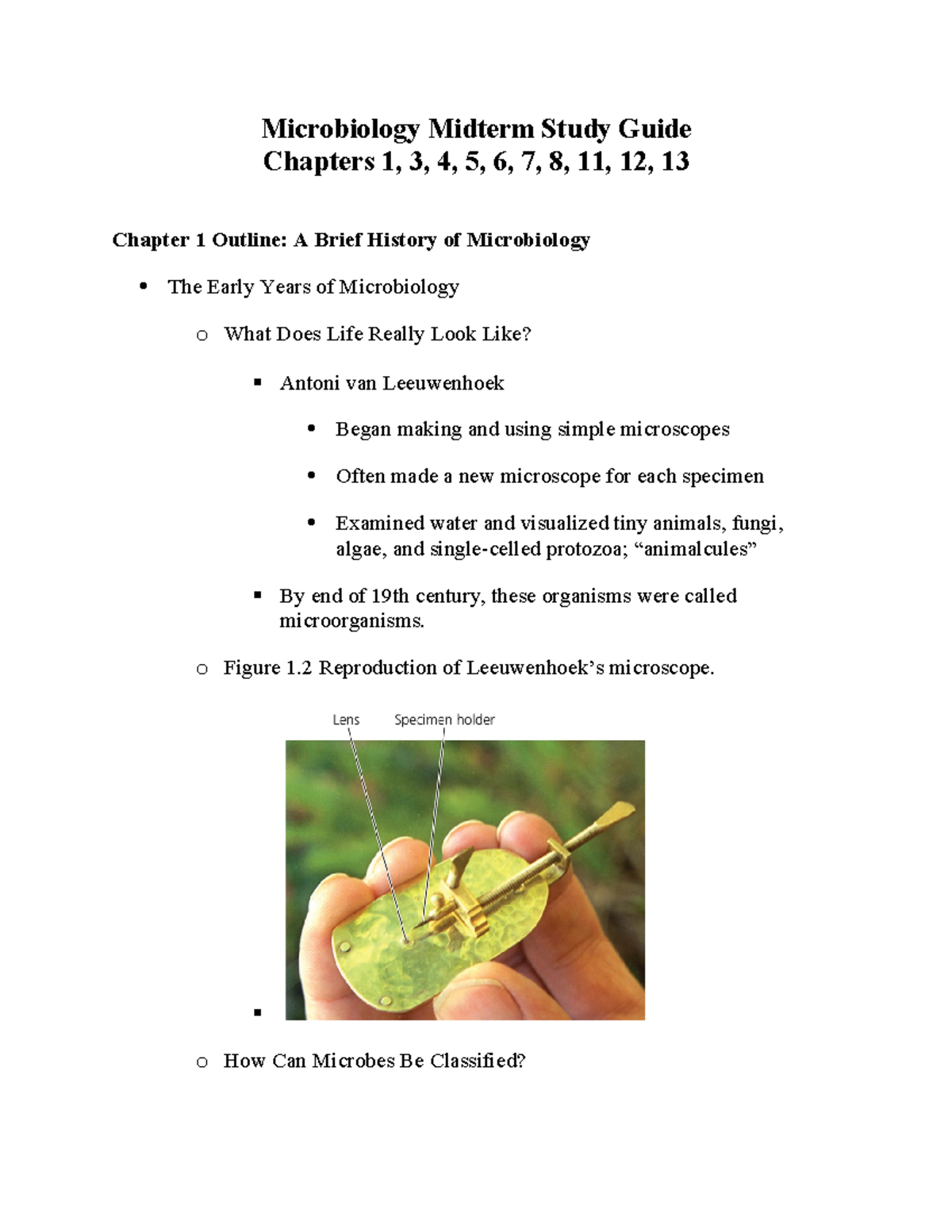 Microbiology Midterm Study Guide: Key Concepts and Topics Review - Studocu