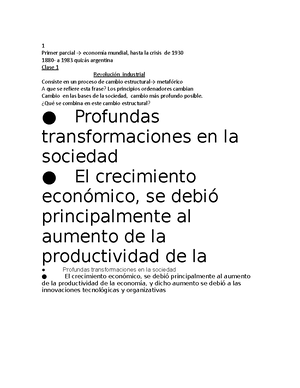 Revolución industrial: Transformaciones económicas y sociales en el siglo XIX - Studocu