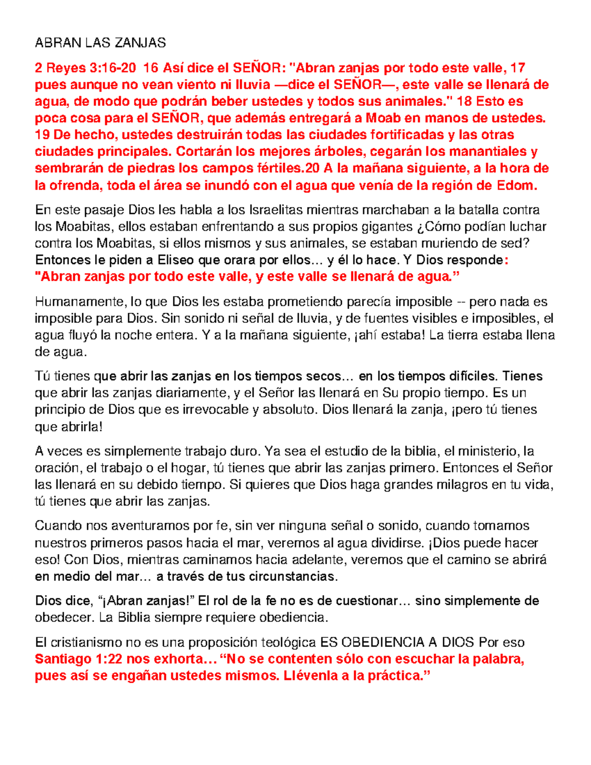 Abran las Zanjas: Reflexiones sobre 2 Reyes 16 y la Fe en Dios - Studocu