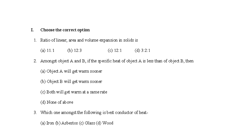 10th A - Heat Transfer and Properties of Elements Study Guide - Studocu