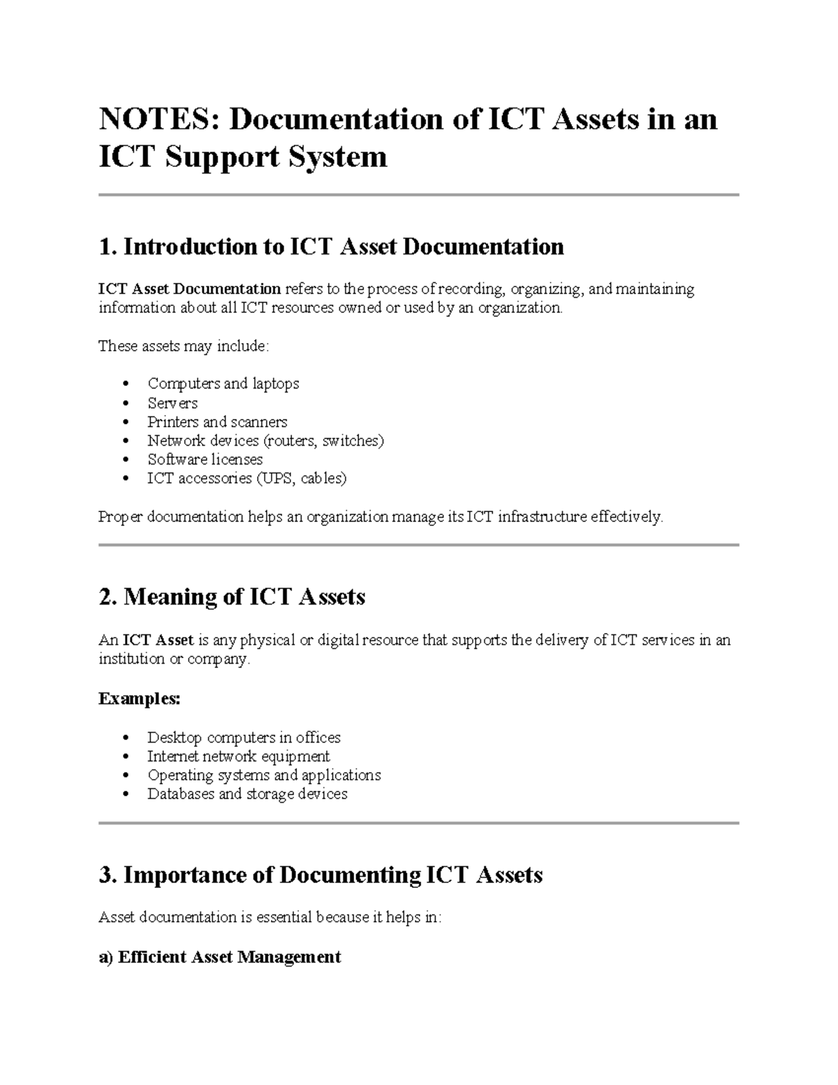 ICT Asset Documentation Notes: Best Practices & Troubleshooting ...