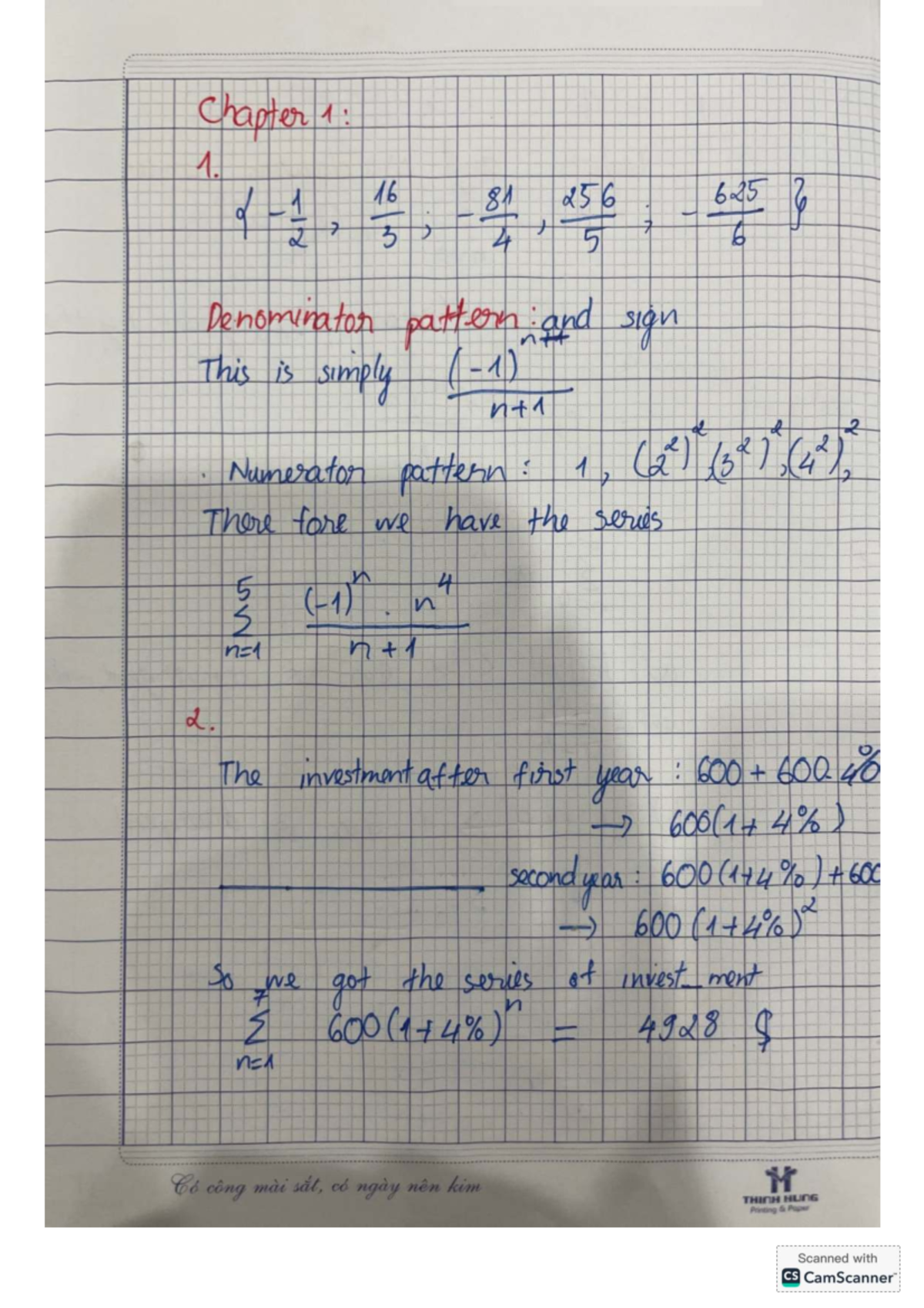Chapter 1: Patterns and Convergence in Series Analysis (MATH 101) - Studocu