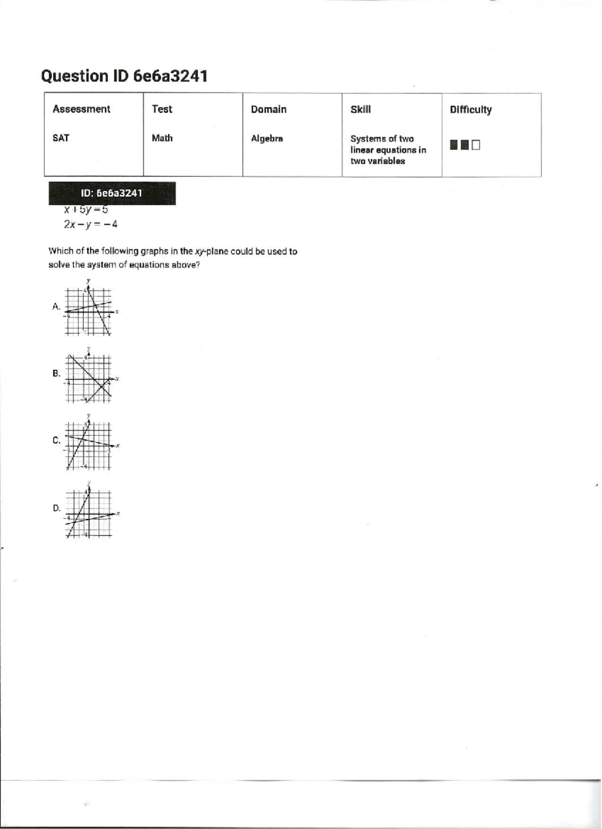 CB SAT Hard Math Module: Assessment Test Questions and Solutions - Studocu